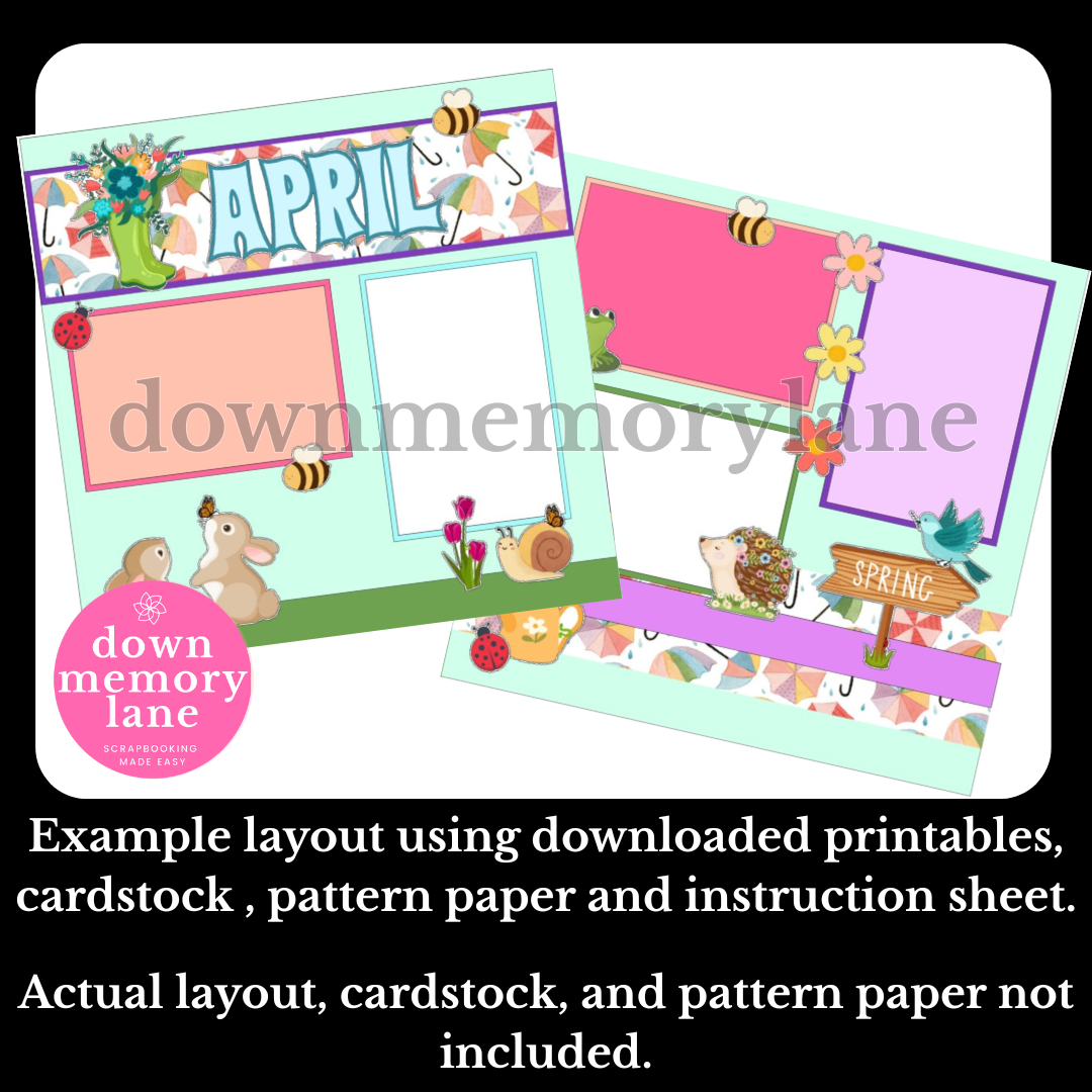 April Month Printable – Down Memory Lane