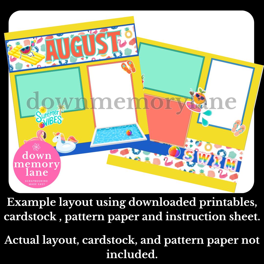 August Month Printable – Down Memory Lane