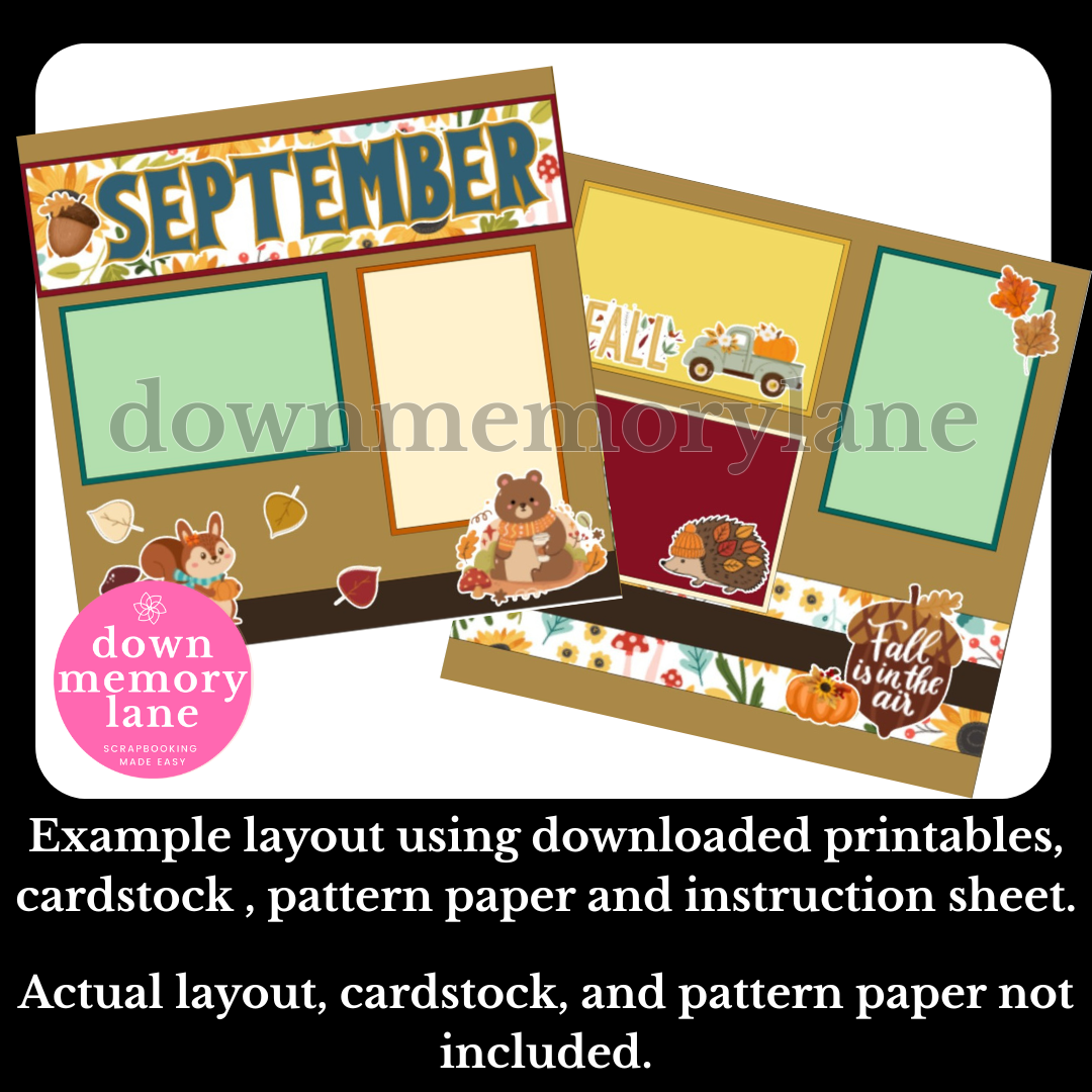 September Month Printable – Down Memory Lane