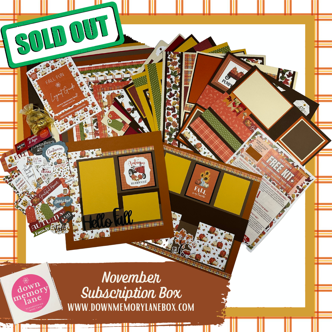 Monthly Deluxe Scrapbook Box – Down Memory Lane Box