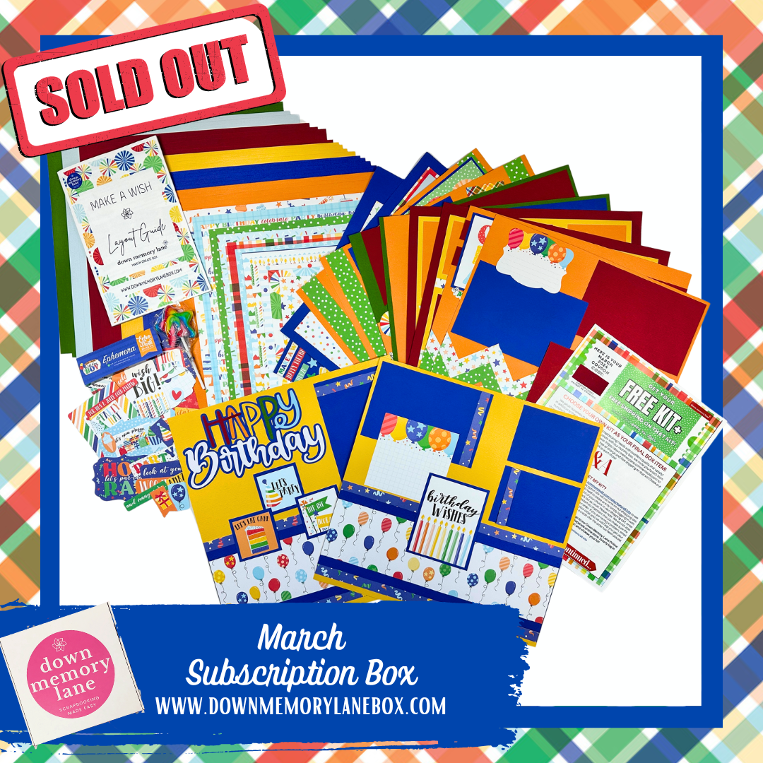 Monthly Deluxe Scrapbook Box – Down Memory Lane Box